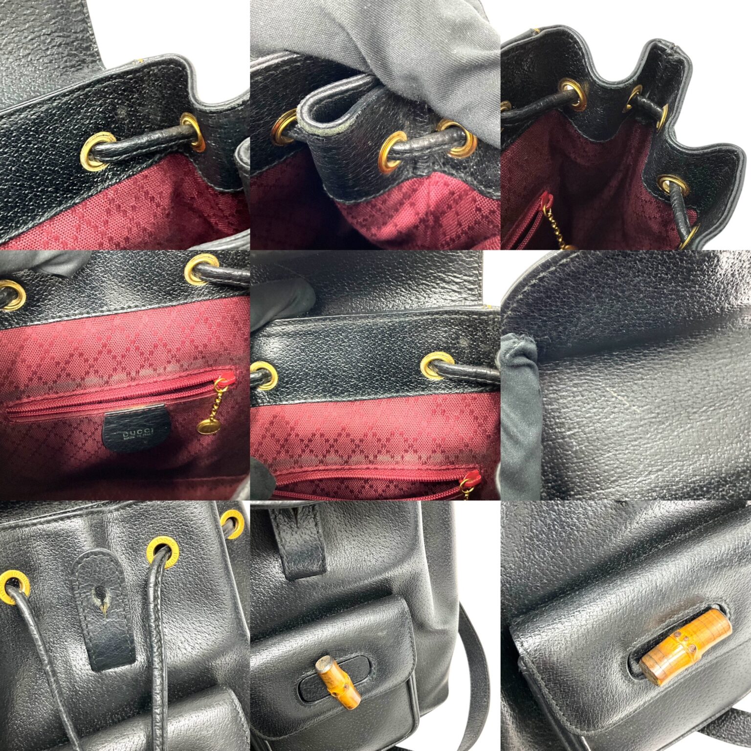 Gucci Vintage Bamboo Handle Backpack - Gold House