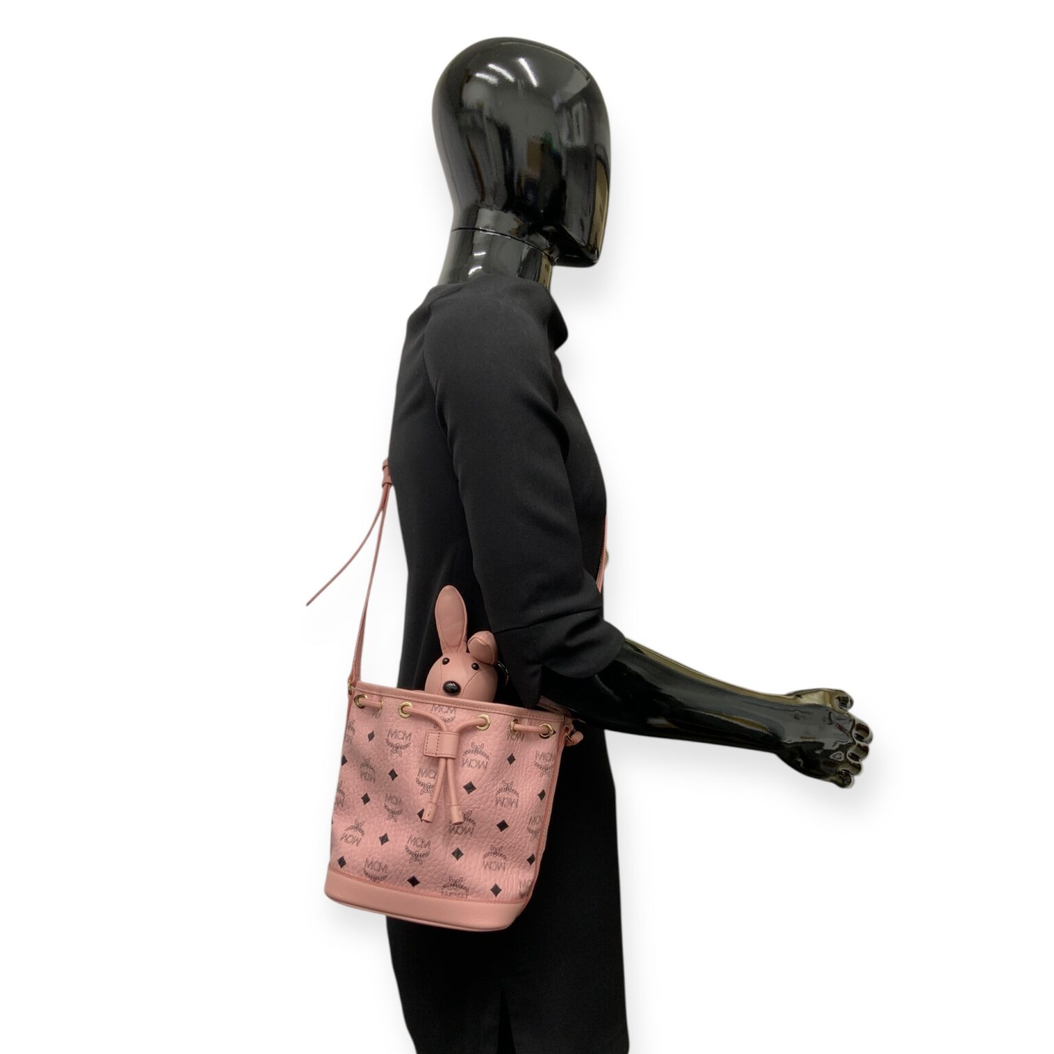 MCM Visetos Park Rabbit Drawstring Bag - Gold House