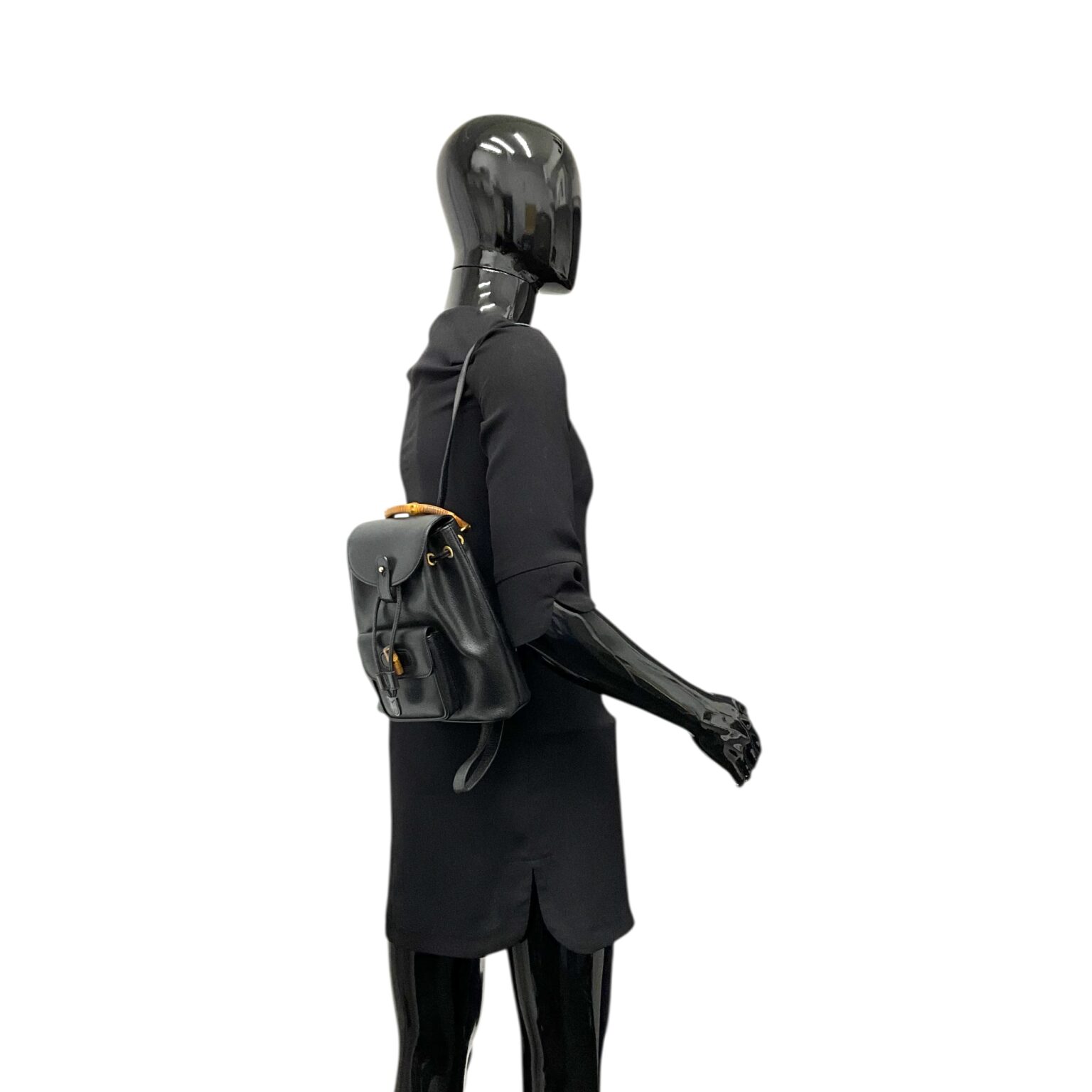 Gucci Vintage Bamboo Handle Backpack - Gold House