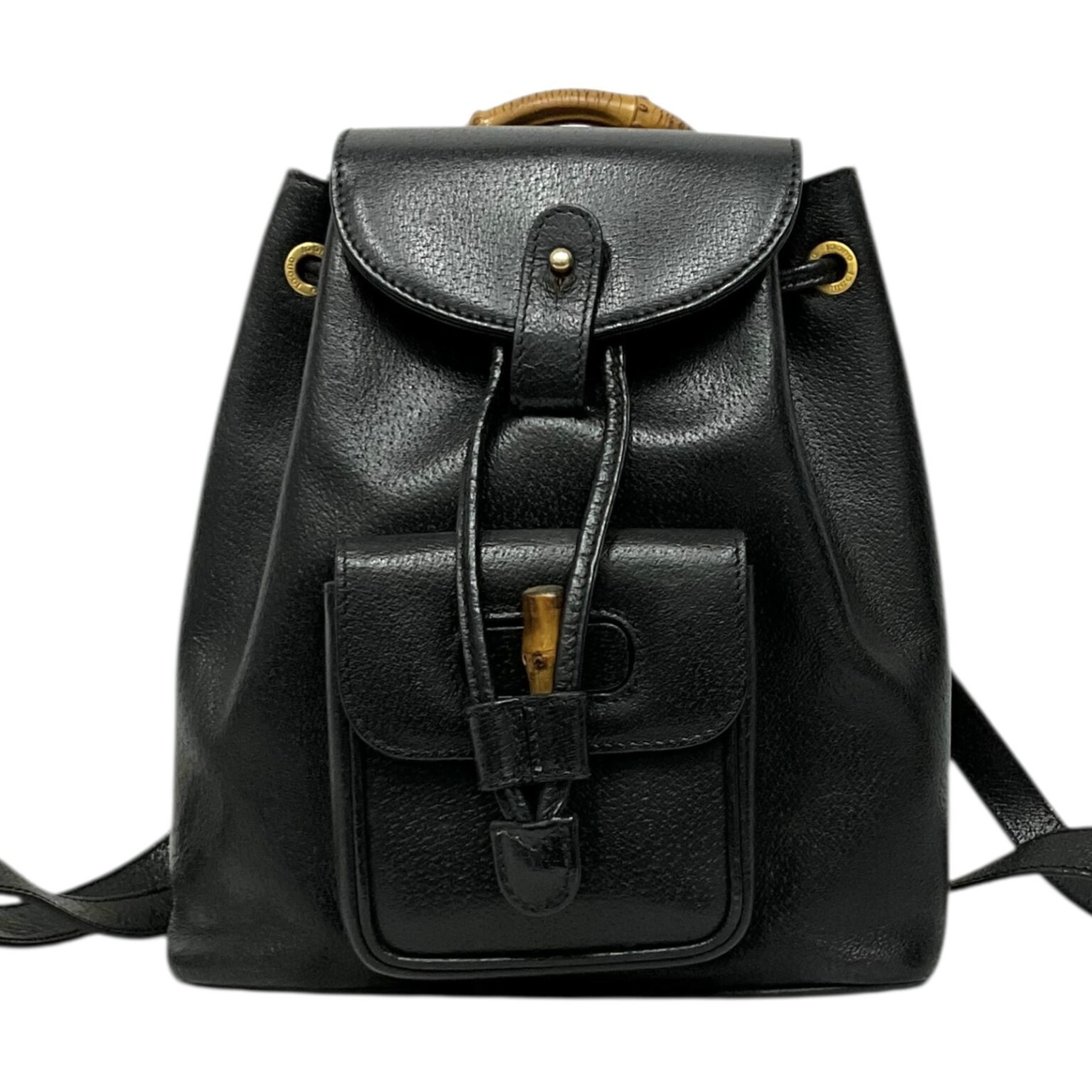 Gucci Vintage Bamboo Handle Backpack - Gold House