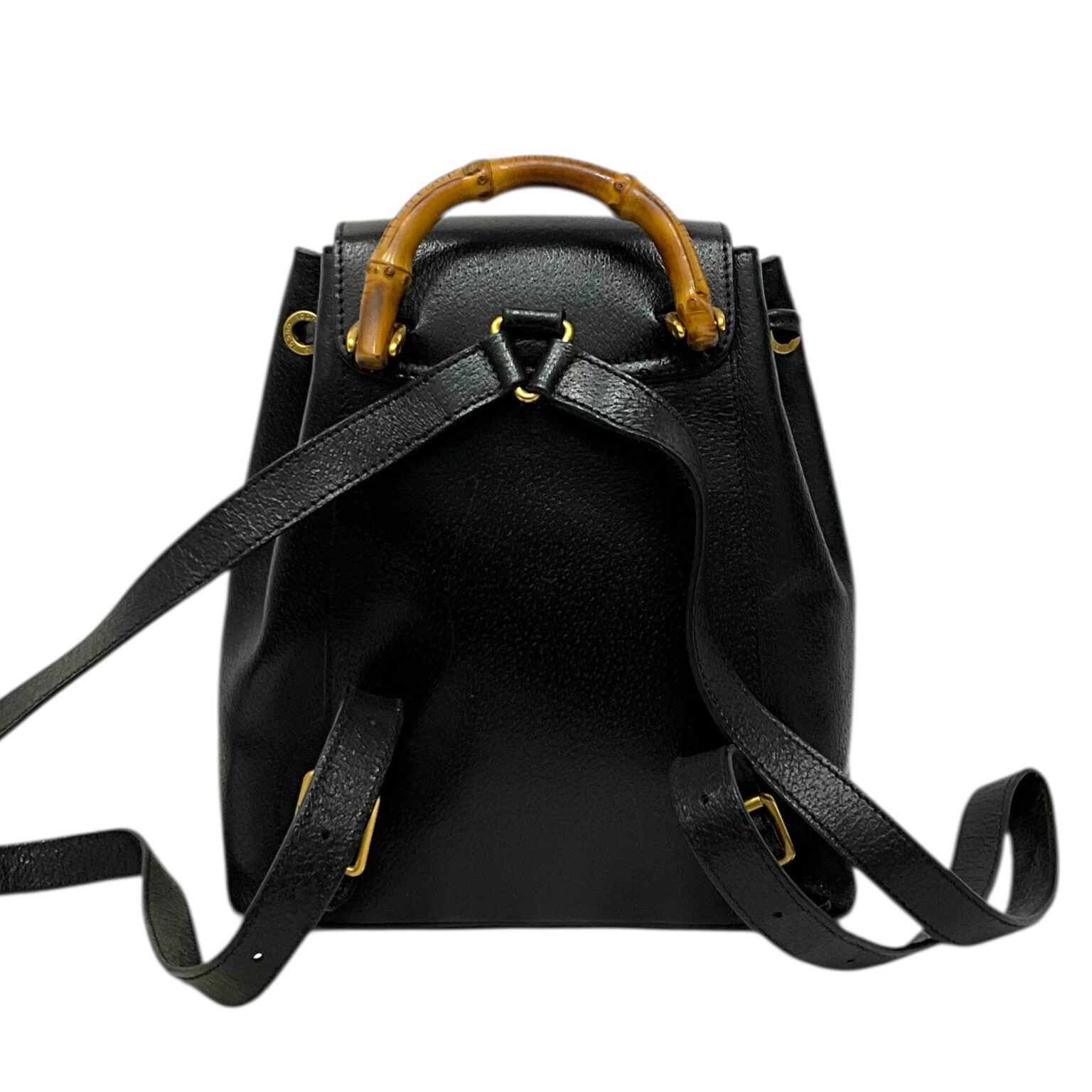 Gucci Vintage Bamboo Handle Backpack - Gold House