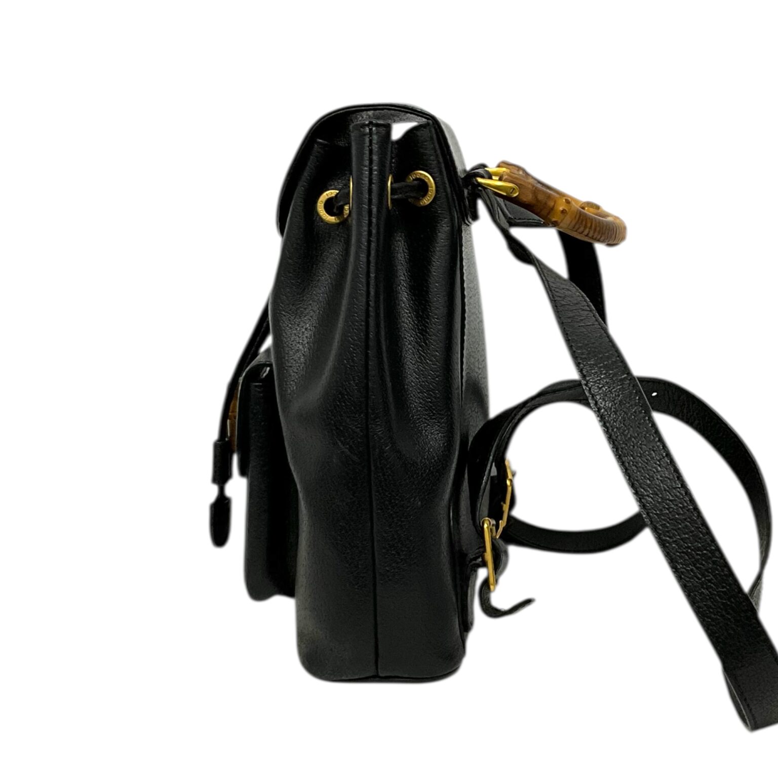 Gucci Vintage Bamboo Handle Backpack - Gold House