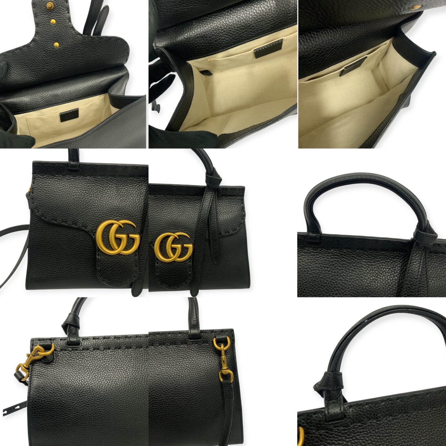 Gucci GG Marmont Small Top Handle Bag - Gold House